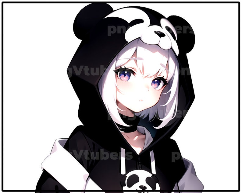 Pngtuber Panda Bear Hoodie Girl 2d Vtuber / Premade & - Etsy