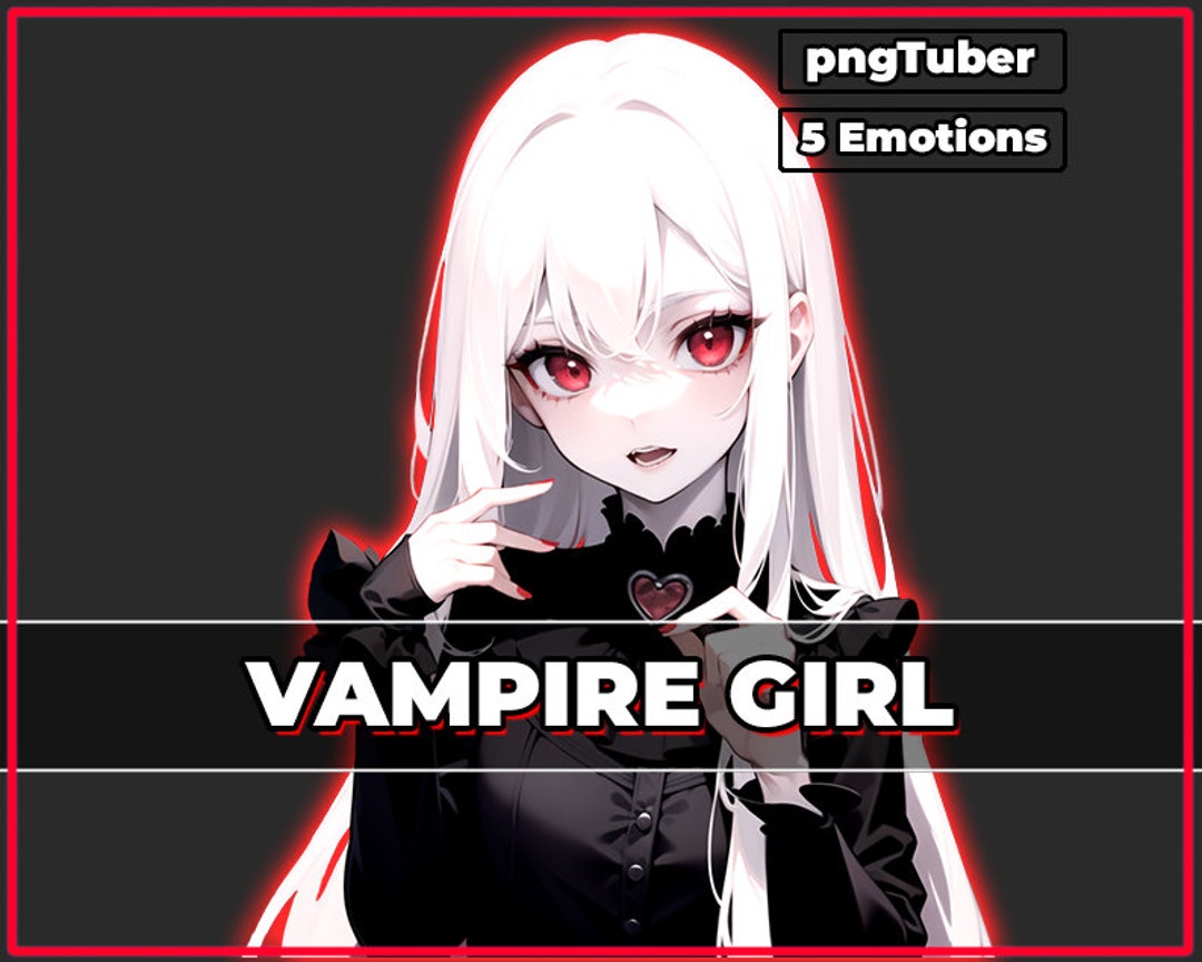 Vampire Girl Pngtuber Model: 5 Expressions, Ready to Stream - Etsy