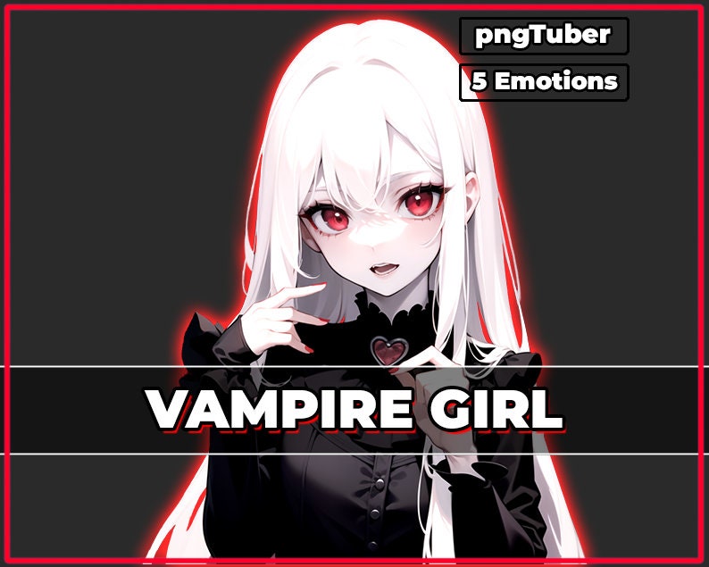 Pngtuber, Vampire Girl 2d Vtuber / Premade & Presetup Model With 5 ...