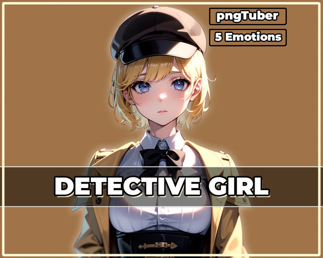 Pngtuber Detective Girl 2d Vtuber / Premade & Presetup Model - Etsy