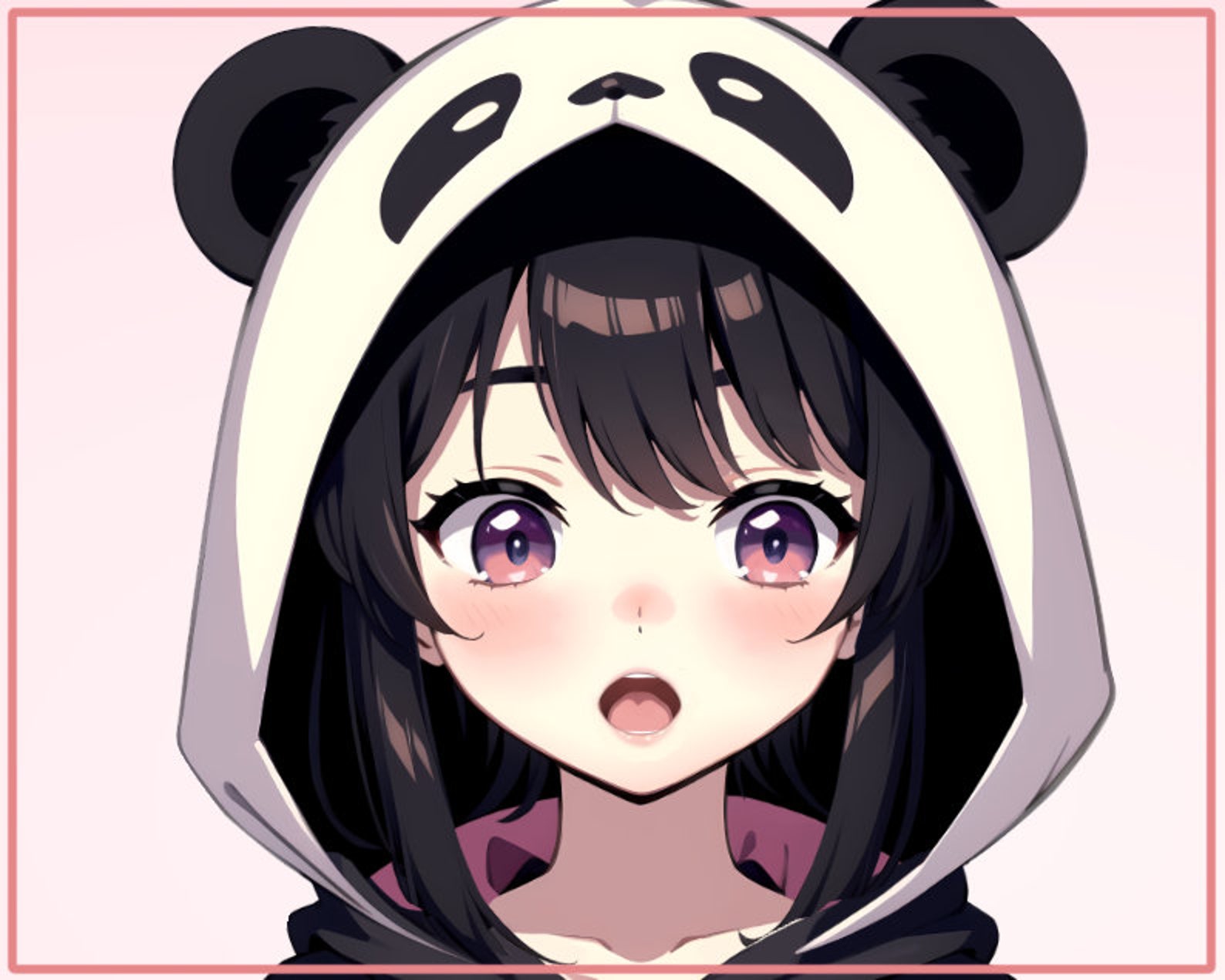 Premade Panda Girl Vtuber Model: Pink Hoodie, Vtube Studio - Etsy