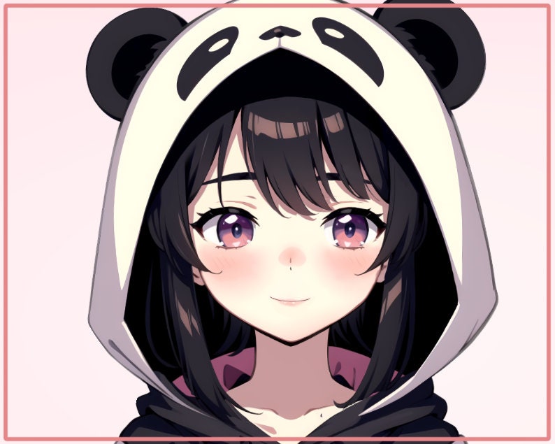 Premade Panda Girl Vtuber Model: Pink Hoodie, Vtube Studio - Etsy