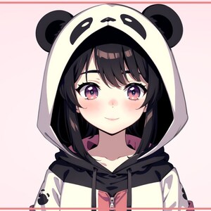 Premade Panda Girl Vtuber Model: Pink Hoodie, Vtube Studio - Etsy