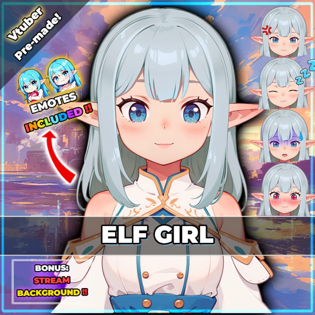 Ready to Use Vtuber, Elf Girl Girl / Premade & Presetup Model, Ready for Streaming / Vtube ...
