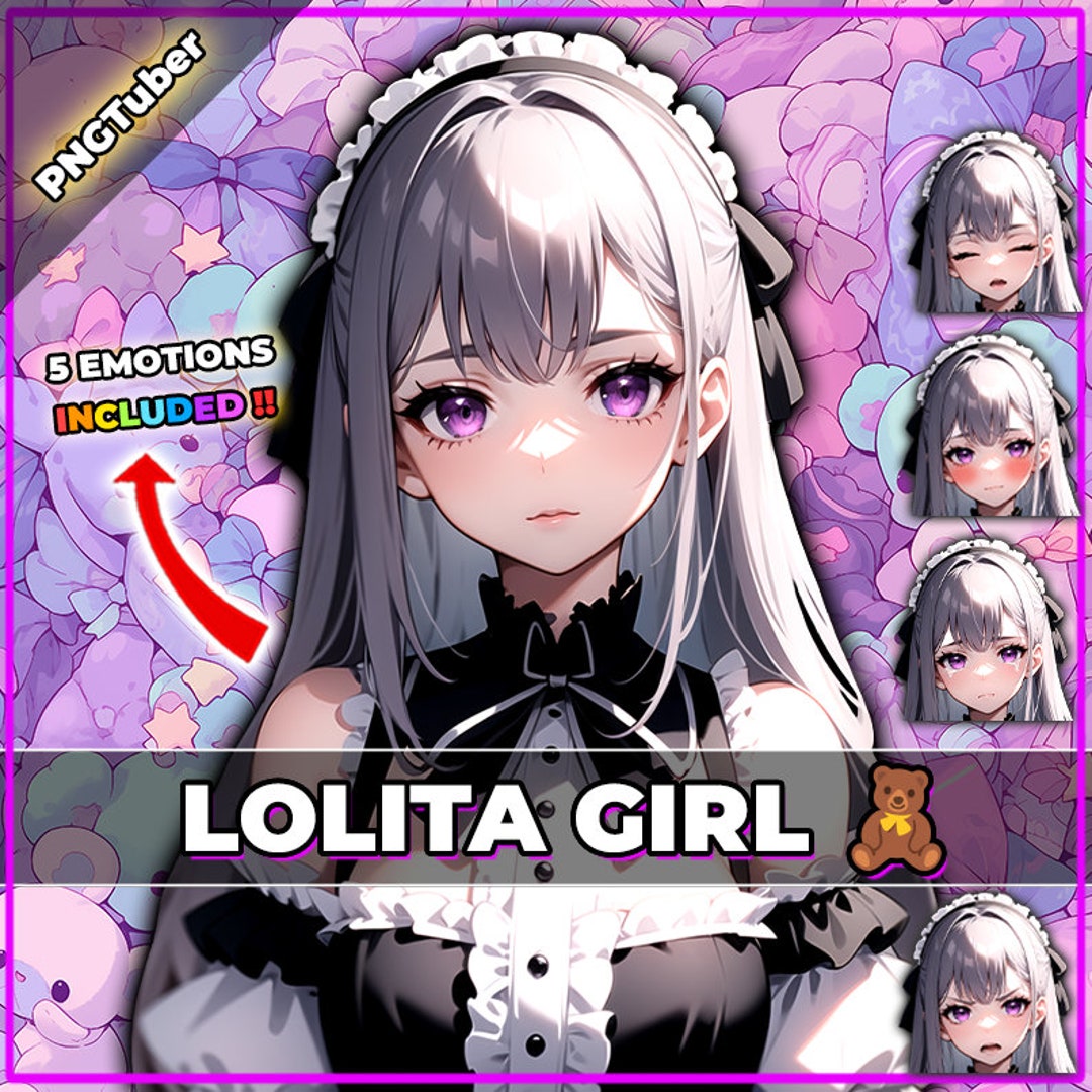 Pngtuber, Lolita/maid Girl 2d Vtuber / Premade & Presetup Model With 5 ...