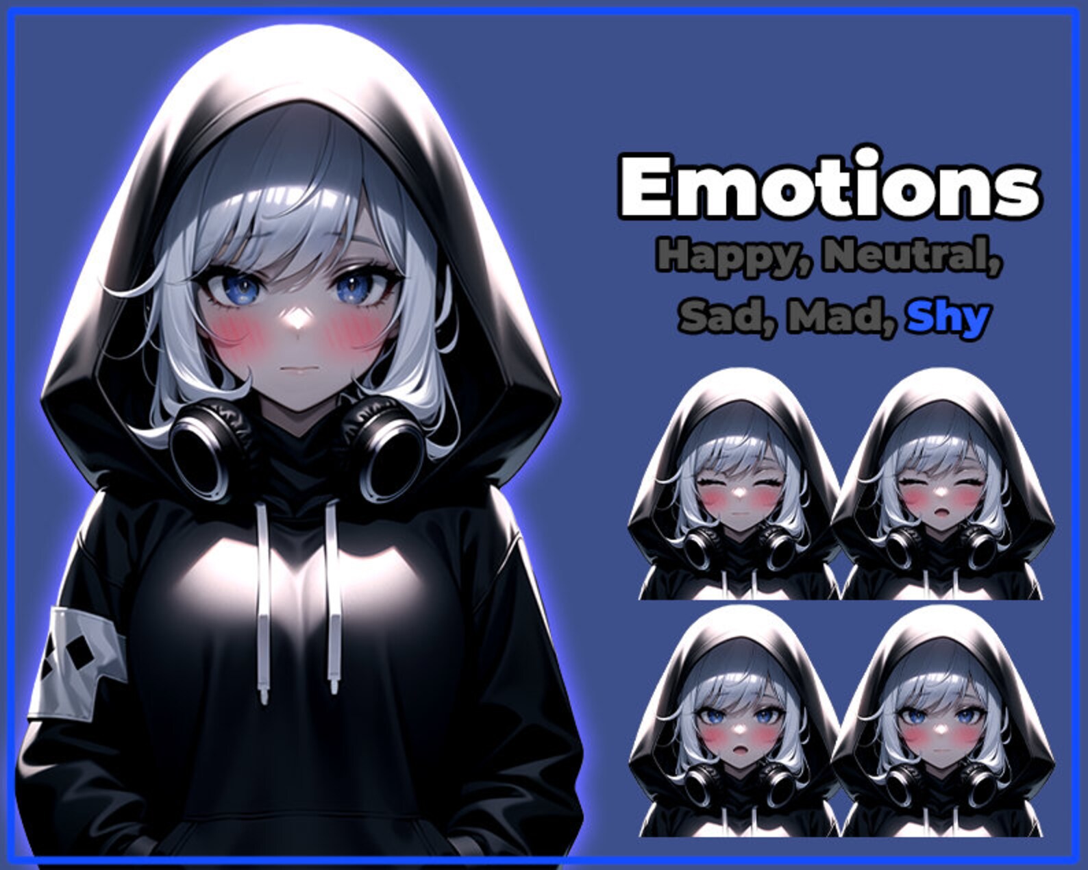 Pngtuber, Gamer Girl 2d Vtuber / Premade & Presetup Model With 5 ...