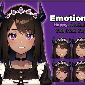 Pngtuber, Dark Demon Girl 2d Vtuber / Premade & Presetup Model With 5 ...