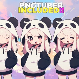 Customizable Panda Girl Vtuber Model: Full Body Rig, Twitch Emotes - Etsy