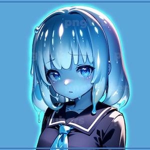 Blue Slime Girl Pngtuber Model: 5 Expressions, Veadotube Ready - Etsy