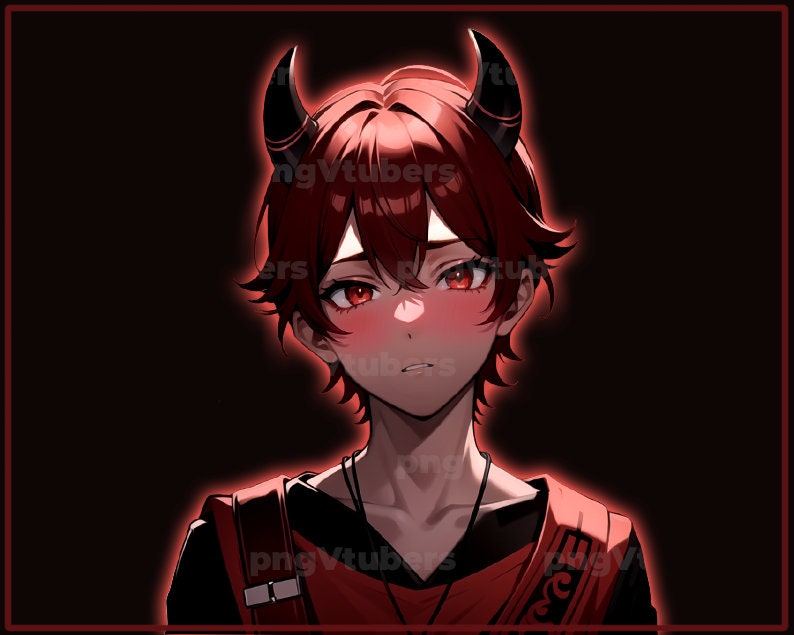 Pngtuber, Demon Boy 2d Vtuber / Premade & Presetup Model With 5 ...
