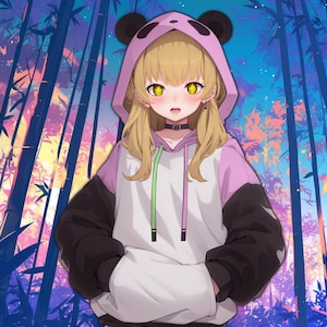 Customizable Panda Girl Vtuber Model: Full Body Rig, Twitch Emotes - Etsy