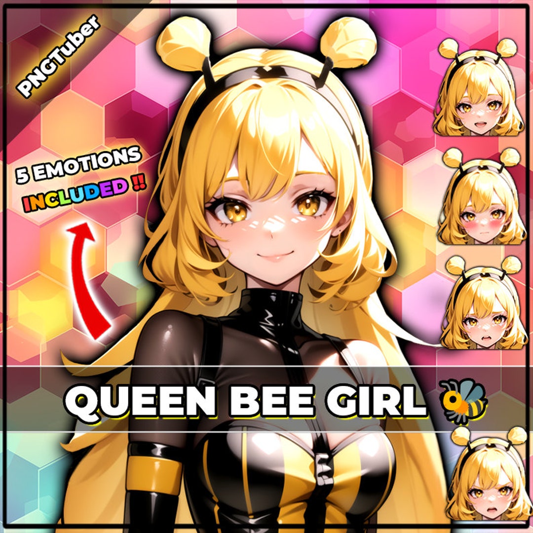 Queen Bee Girl Pngtuber Model: 5 Expressions (veadotube) - Etsy
