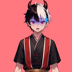 Red Oni Boy Vtuber Model: Premade + Pngtuber Pack - Etsy