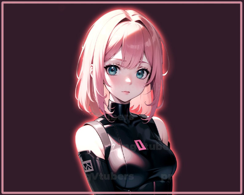 Pngtuber, AI Cyborg Girl 2d Vtuber / Premade & Presetup Model With 5 ...