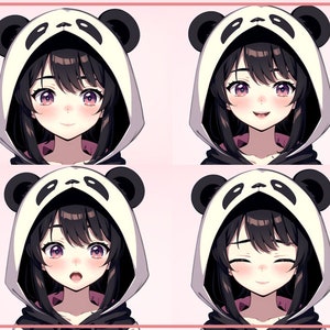 Panda Girl Vtuber Model: Pink Hoodie, Ready to Use (vtube Studio) - Etsy
