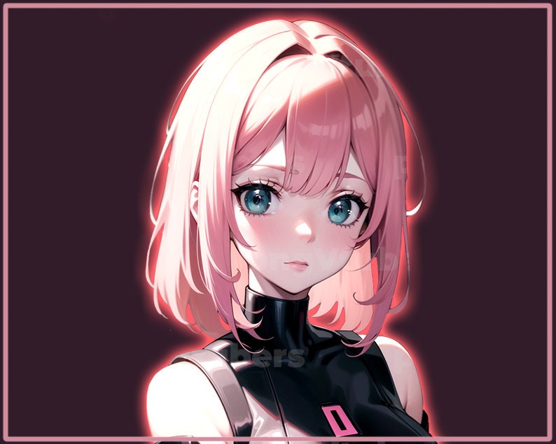 Pngtuber, AI Cyborg Girl 2d Vtuber / Premade & Presetup Model With 5 ...