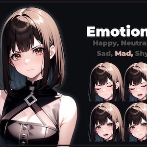 PngTuber, Soft Goth Girl 2d Vtuber, Modelo prefabricado y ...