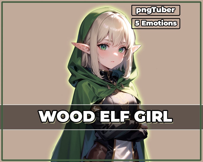 Wood Elf Girl Pngtuber Model: 5 Expressions, Veadotube Ready - Etsy