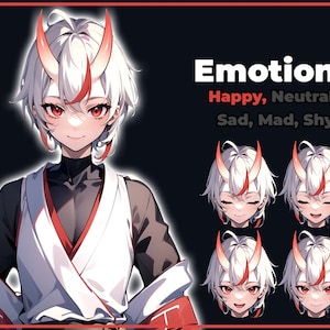 Pngtuber, Oni Boy 2d Vtuber / Premade & Presetup Model With 5 ...