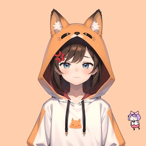 Orange Fox Hoodie Boy Vtuber Model: Premade Live2d & Pngtuber Pack - Etsy