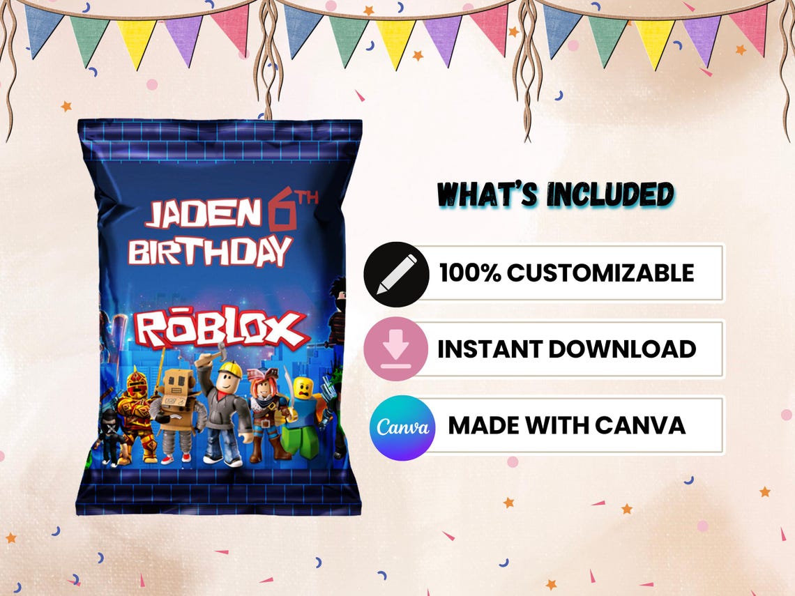 Roblox Chip Bag, Roblox Chip Bags Printable, Roblox Custom Chip Bags ...