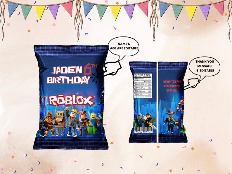 Roblox Chip Bag, Roblox Chip Bags Printable, Roblox Custom Chip Bags ...