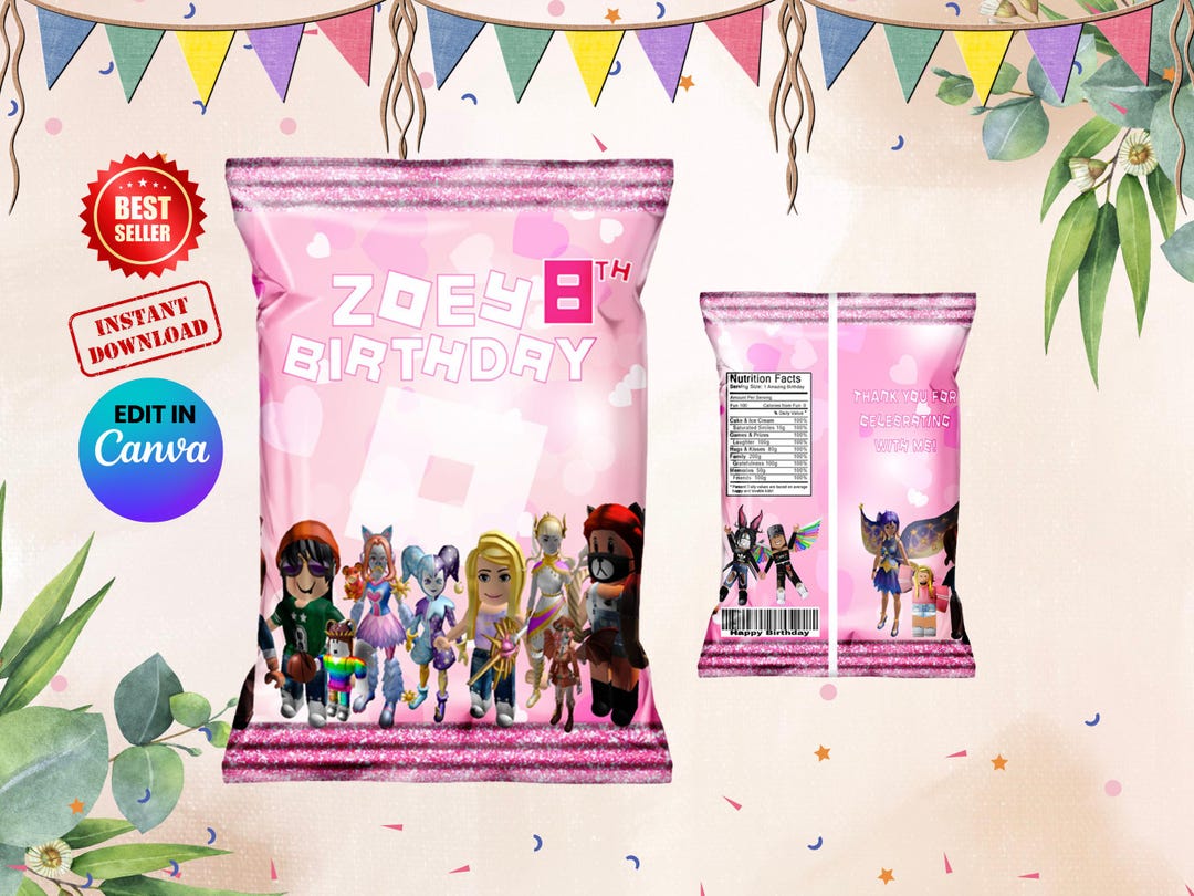 Roblox Girl Chip Bags, Roblox Girl Custom Chip Bags, Roblox Theme Chip ...