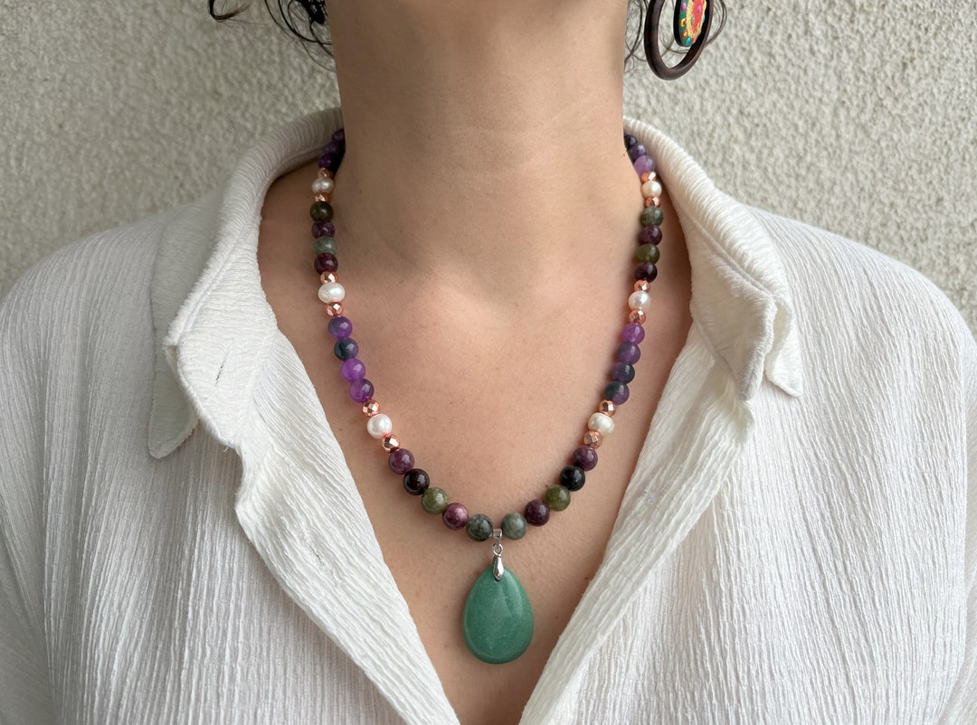 Belinda Healing Crystal Necklace Natural Gemstone Necklace - Etsy