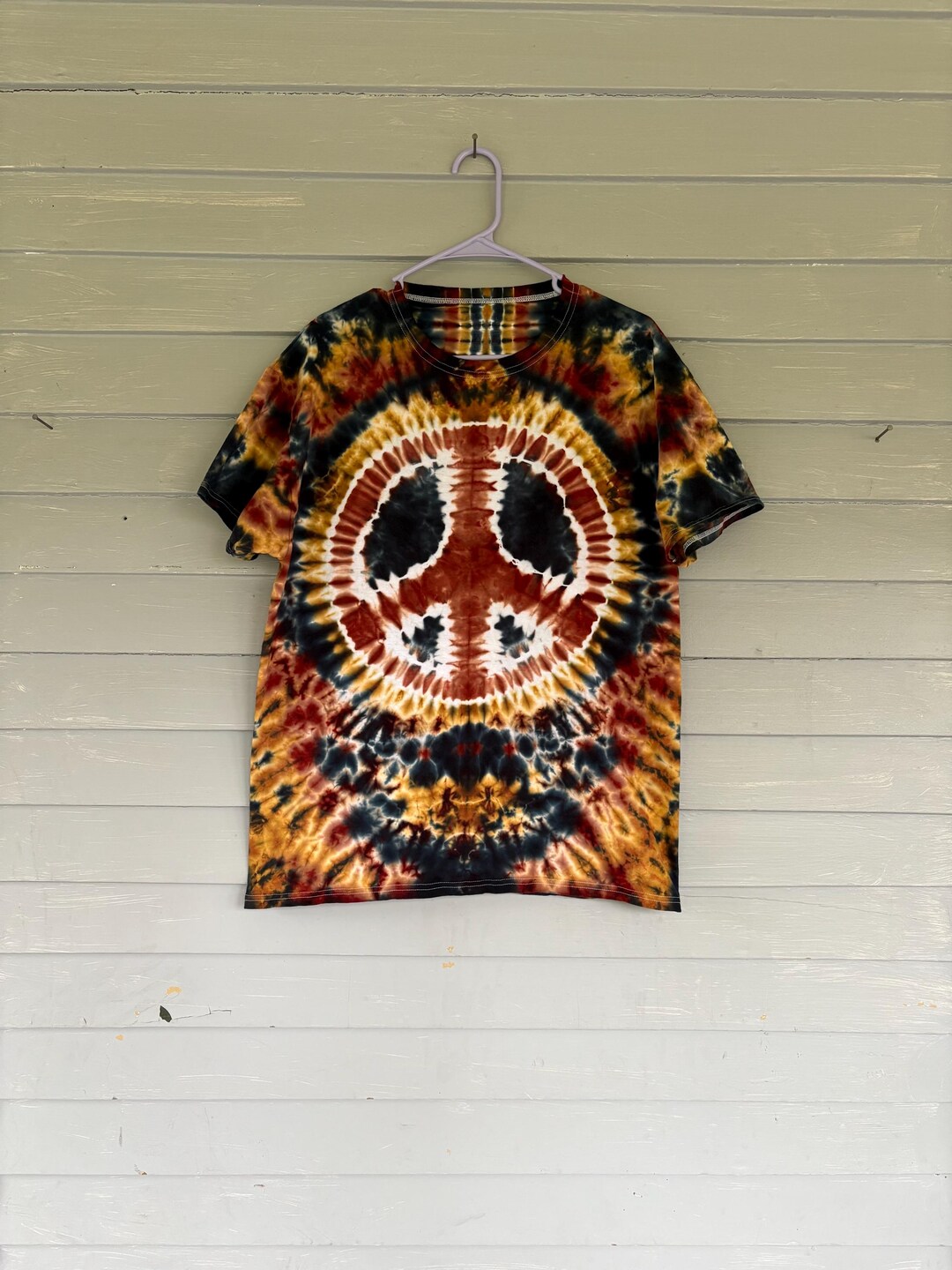 Peace Sign Tie Dye, Size Large, Fruit of the Loom, 100% Cotton, Dharma ...
