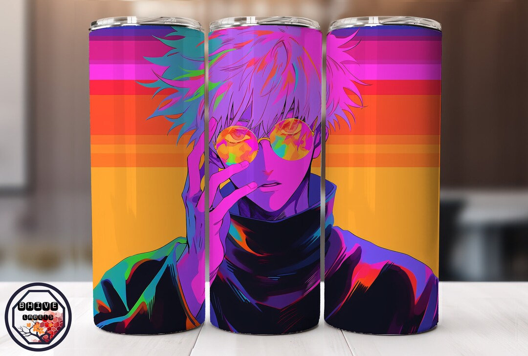 Neon JJK Anime Tumbler Wrap Sublimation PNG - Etsy