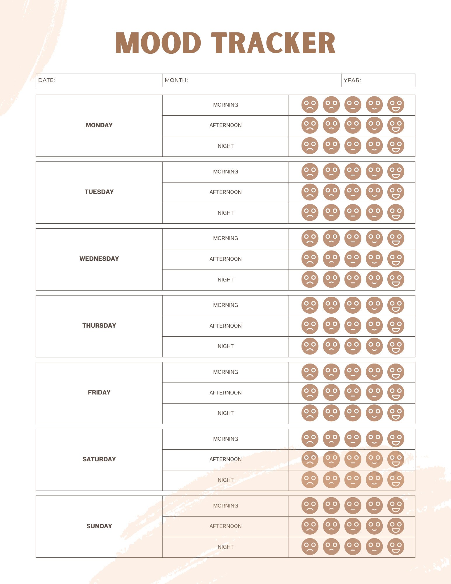 Printable Mood Planner, Planner Printable for Mood Planner, Digital ...