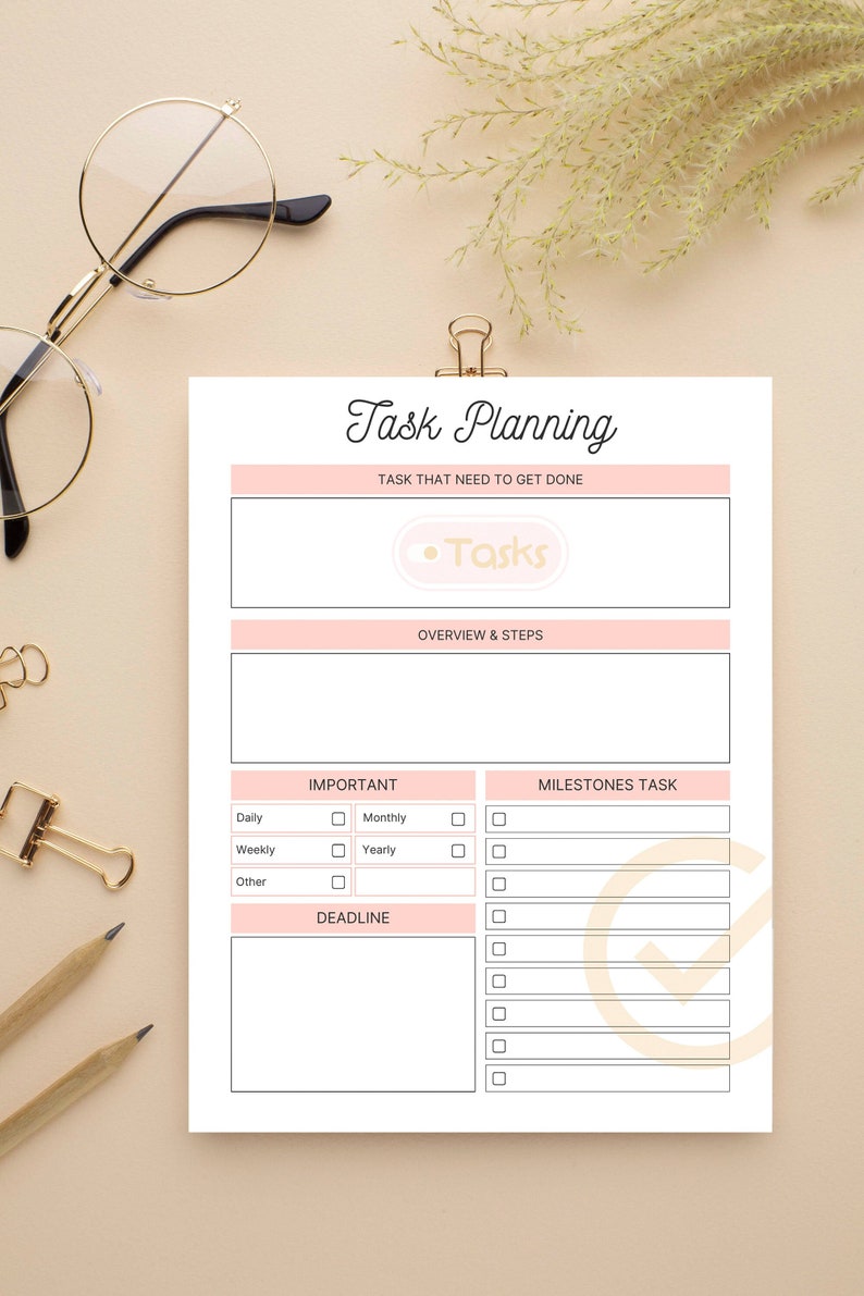 Printable Task Planner Printable Planner for Task Digital Products ...