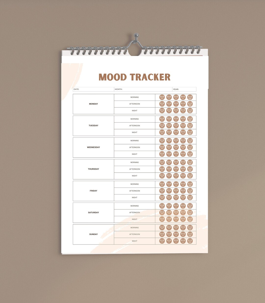 Printable Mood Planner, Planner Printable for Mood Planner, Digital ...