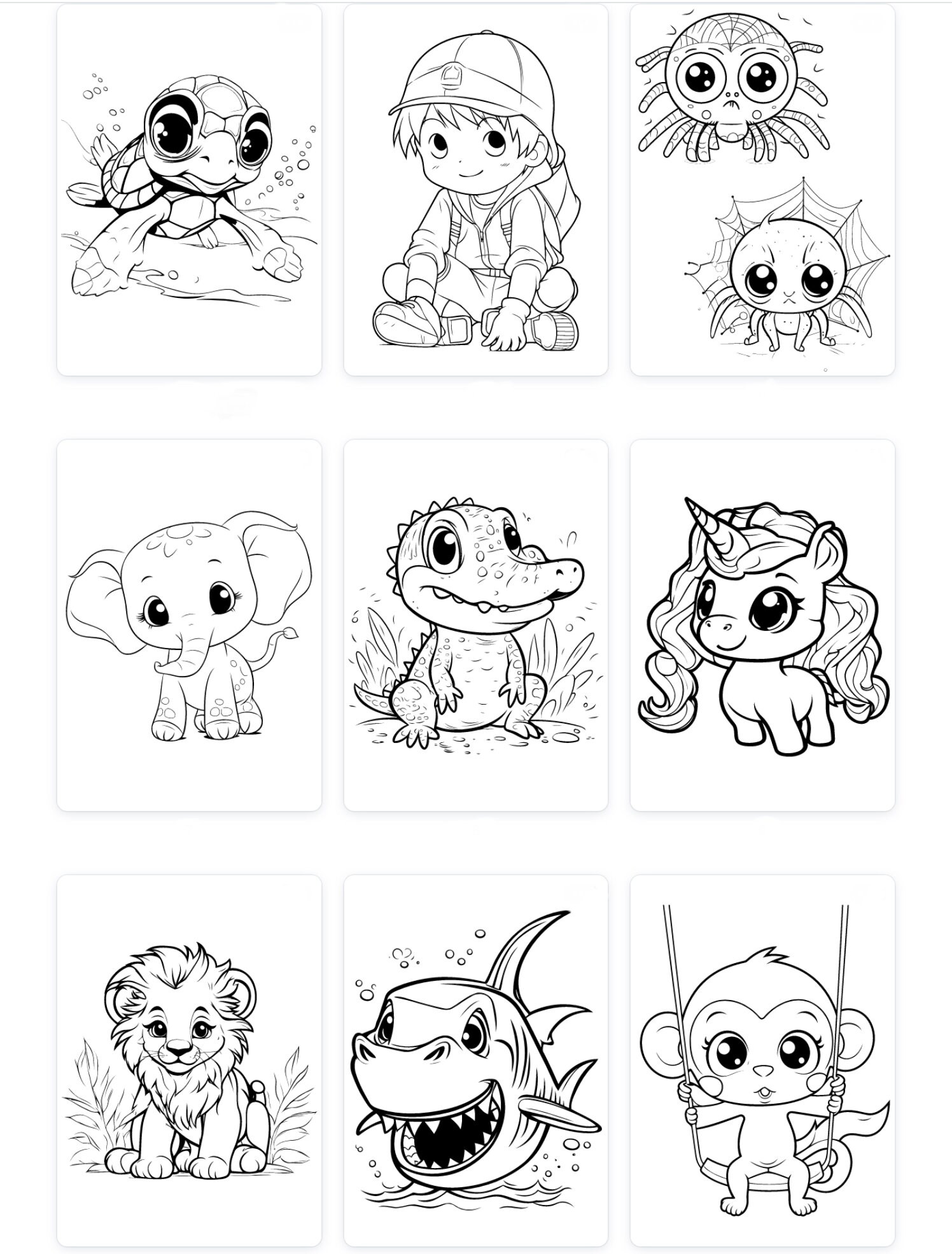 Children's Coloring Book - Instant Download - Etsy