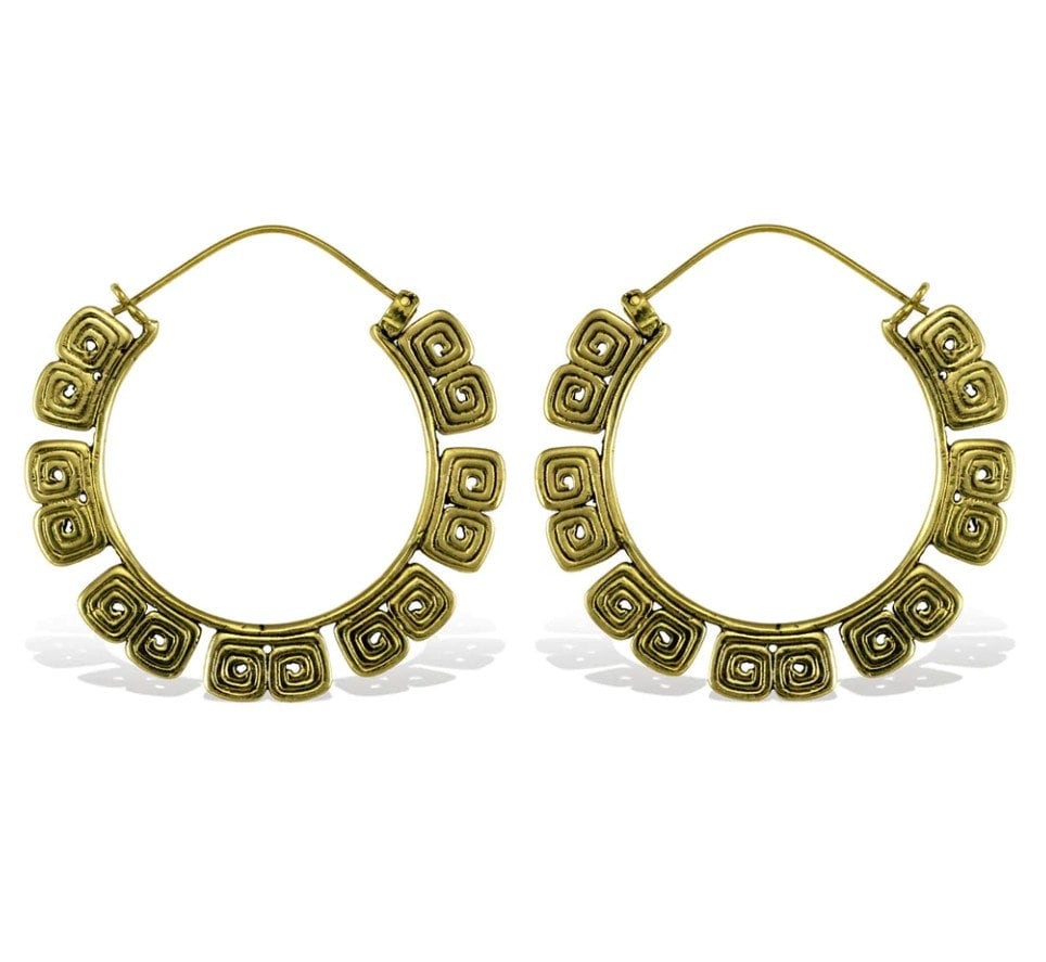 NATIVE INCA Sacred Spiral Hoops - Etsy
