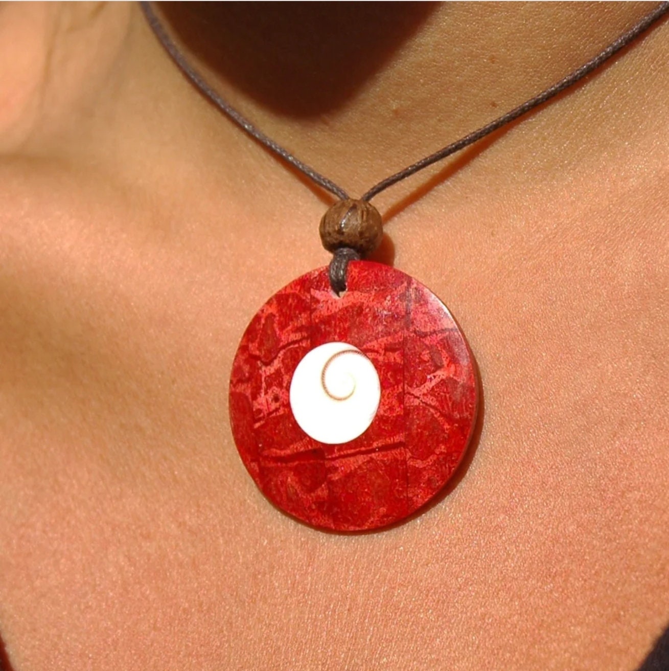 NATIVE TAINO/TAINA Red Coral Shiva Spiral of Life Pendant - Etsy