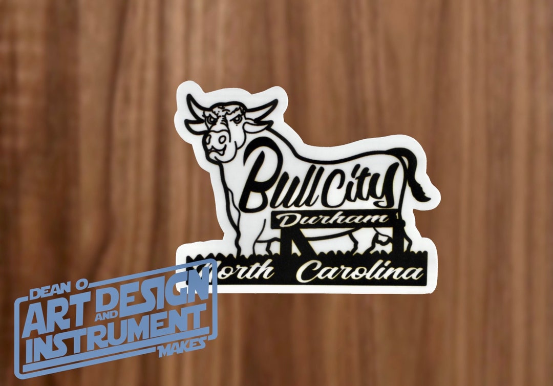 Bull City Sticker Durham North Carolina Waterproof Vinyl Sticker Black ...