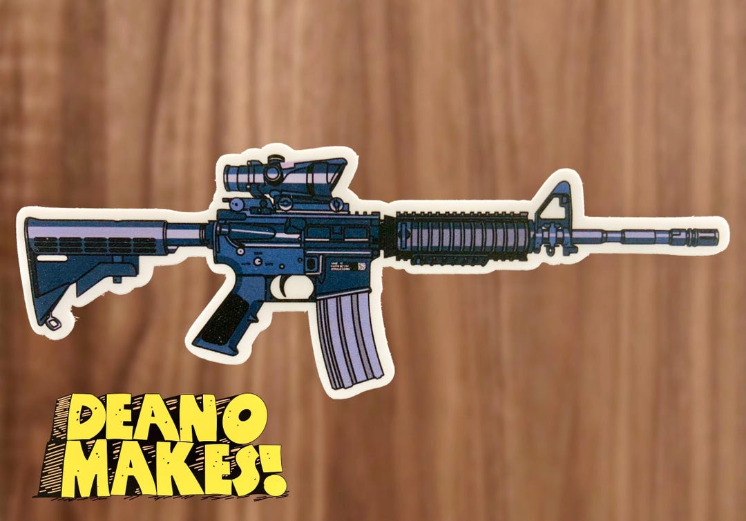 Rifle Gun Sticker M4A1 Waterproof Vinyl Sticker - Etsy
