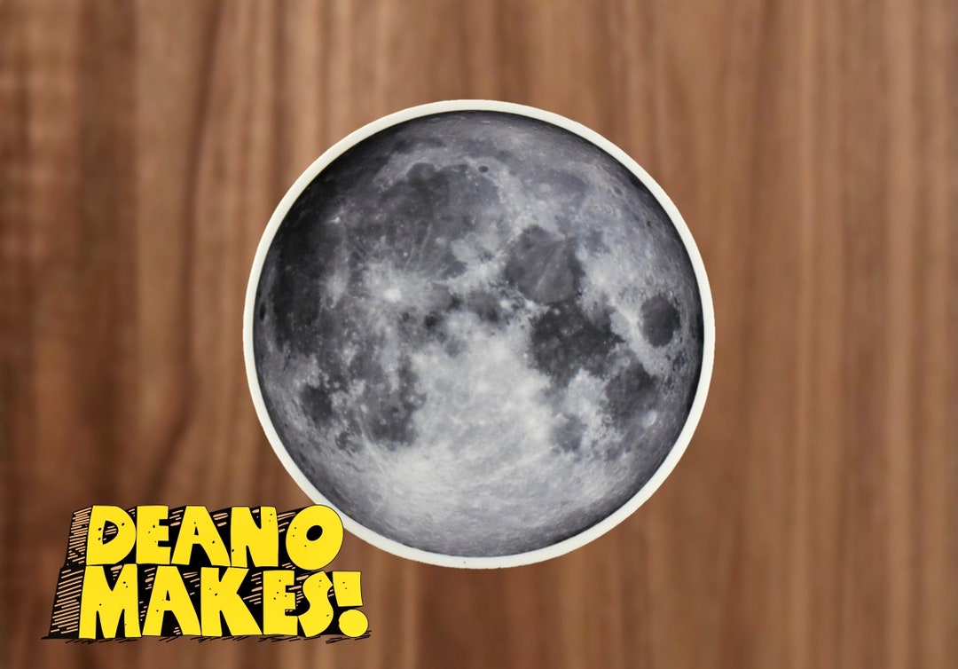 Moon Sticker Astronomy Full Moon Waterproof Vinyl Sticker - Etsy