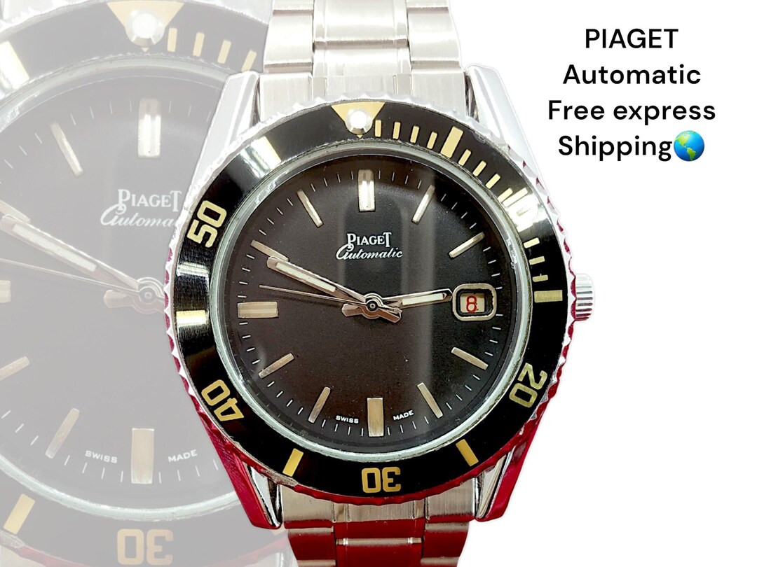 Vintage Piaget Automatic Black Dial Date Swiss Made Automatic Mens ...