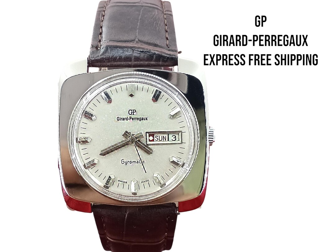 Vintage GP Girard Perregaux Automatic Men's Watch: Silver Dial Day-date ...
