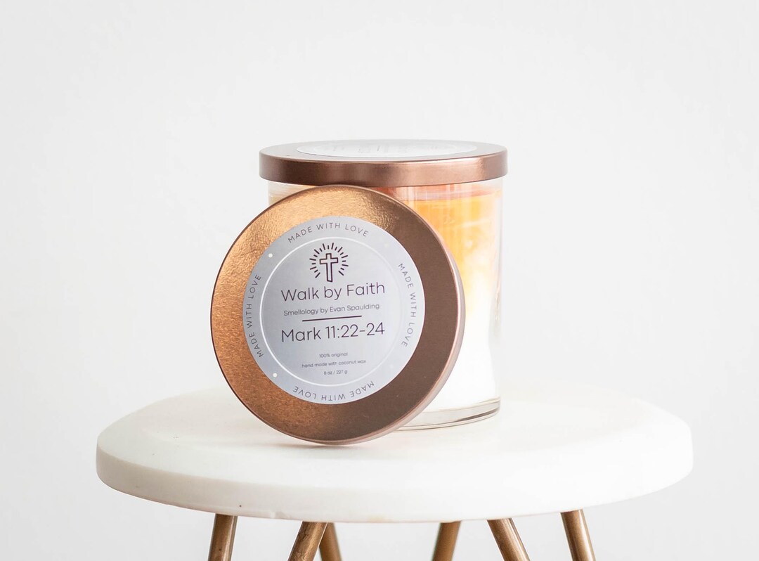 Walk by Faith | Christian Bible Verse Candle | Mark 11:22-24 | Coconut ...