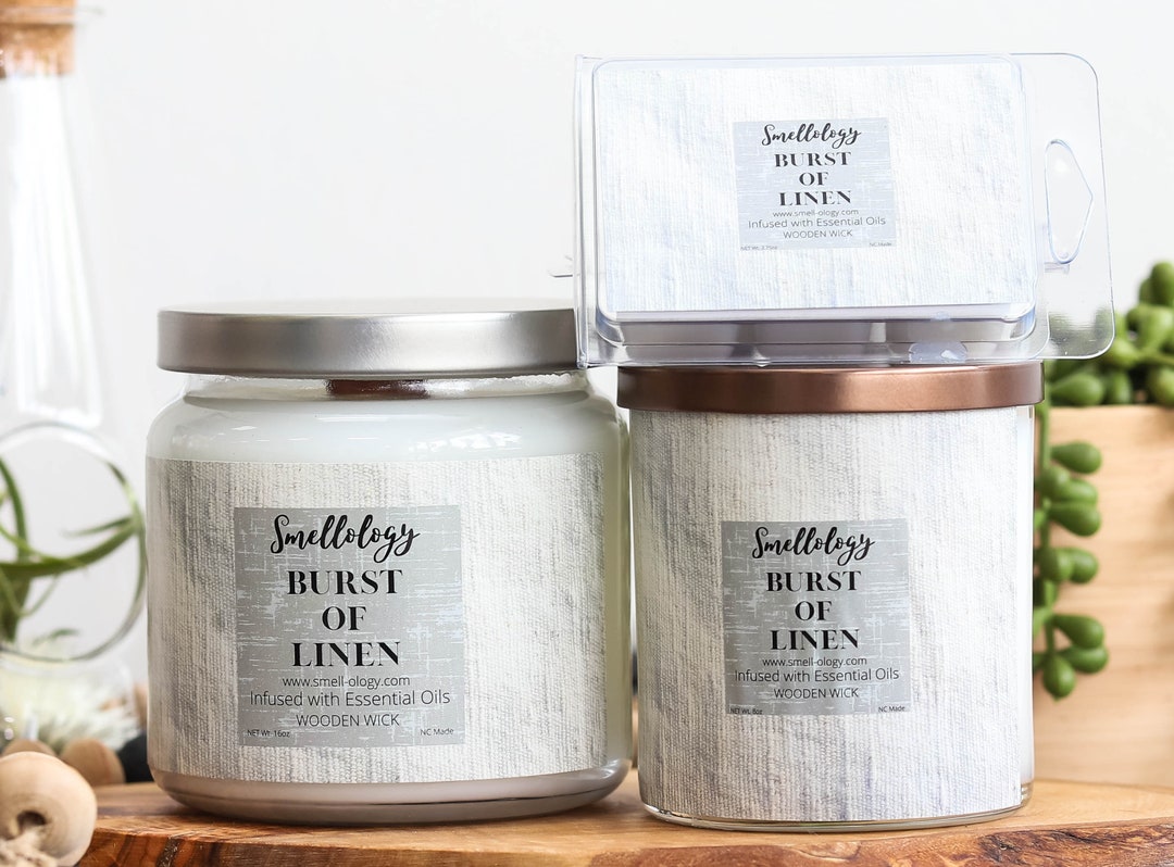 Burst of Linen Candle – Clean Linen Scented Candle – Housewarming Gift ...