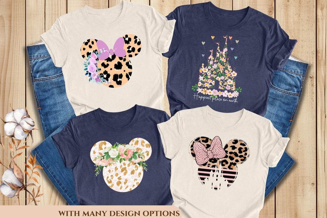 Leopard Print Mickey Minnie Family Matching Shirts, Cute Disney Couples ...