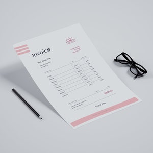 Invoice Template for Beauty Salon Spa or Parlor Editable in - Etsy