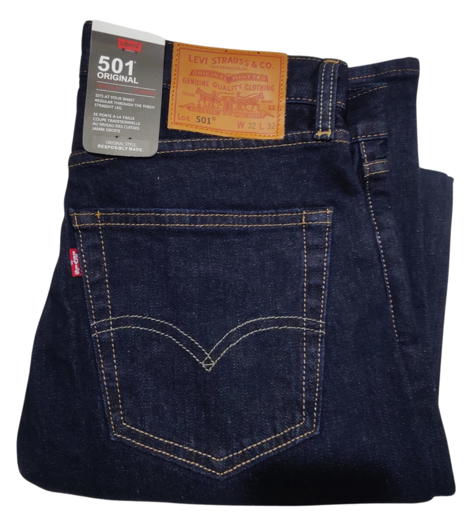 Levis 501 Men Jeans Dark Blue Rinse Wash New With Tags Big Tall Reguler ...