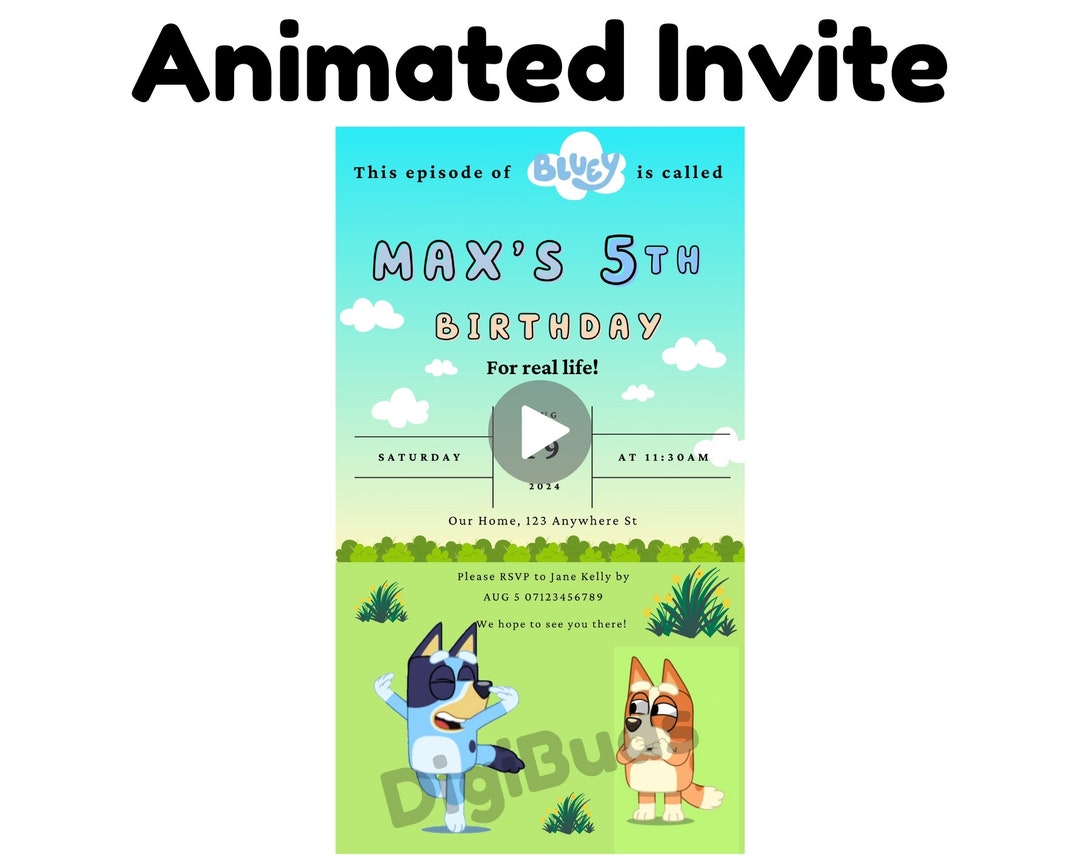 Bluey Bingo Dancing Digital Invitations Evite, Bluey Mobile Invite ...