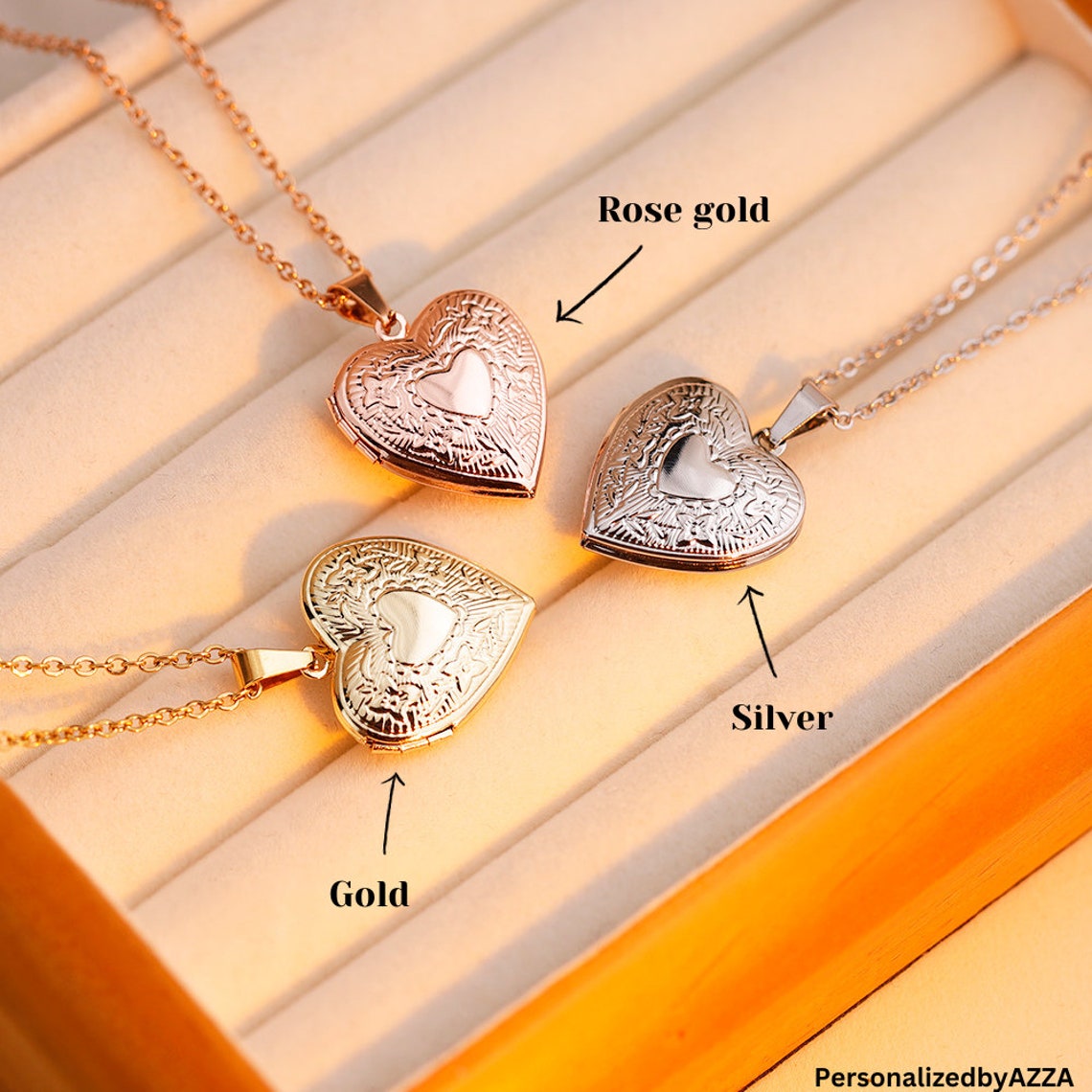 Heart Locket Necklace With Photo, Photo Locket Necklace, Silver Locket ...