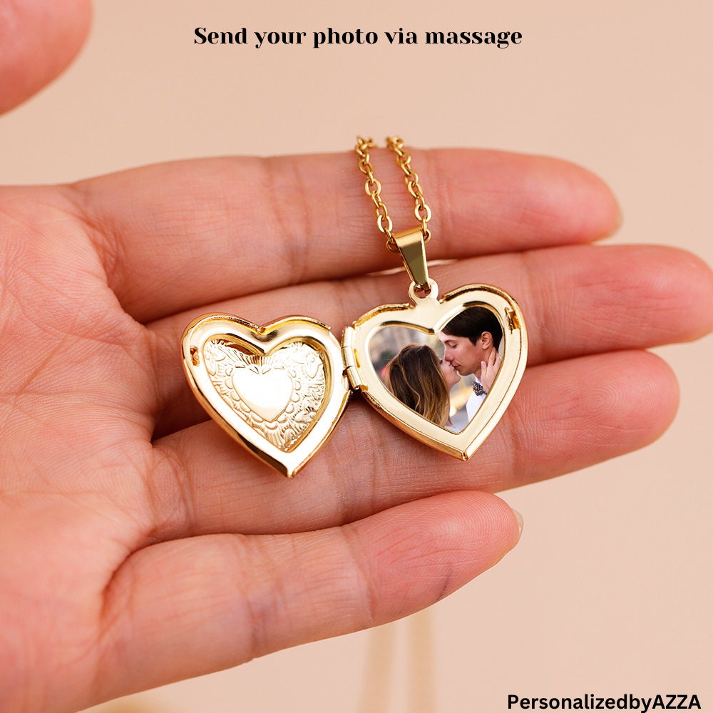 Heart Locket Necklace With Photo, Photo Locket Necklace, Silver Locket ...
