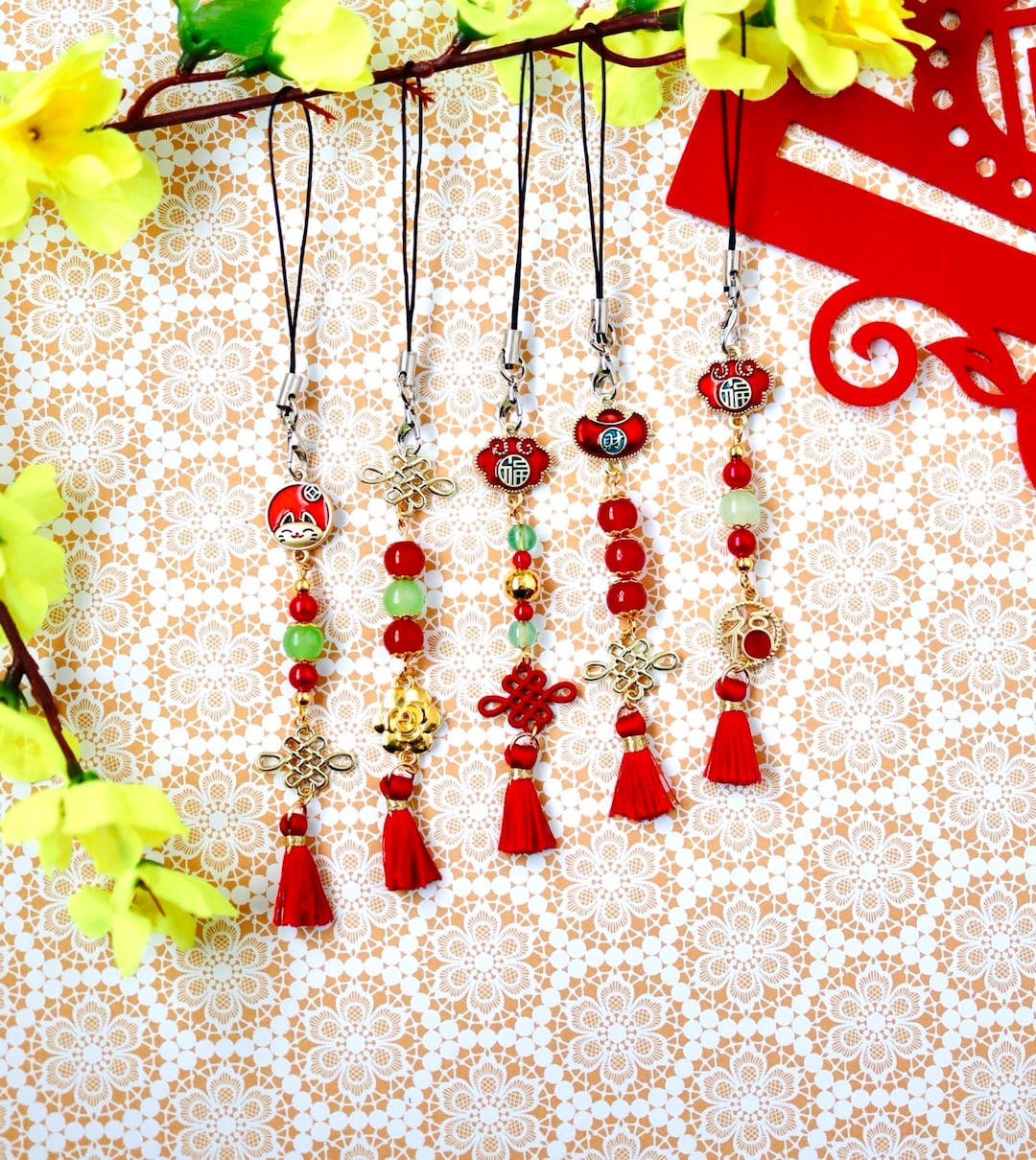Lunar New Year, Chinese New Year Charms, Lucky Keychains, Good Fortune ...